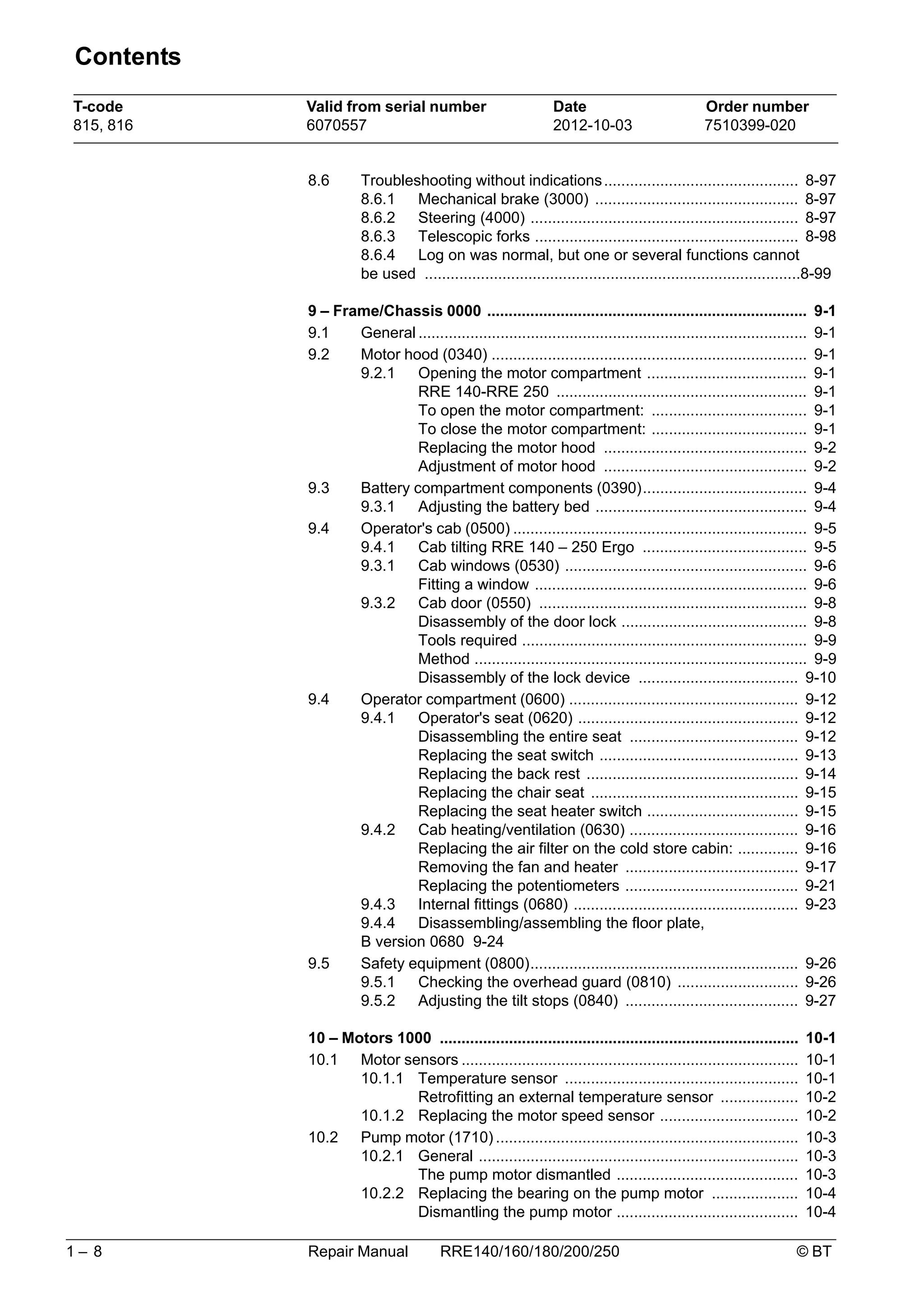 Toyota bt reflex rre200 reach forklift reach trucks service repair ...
