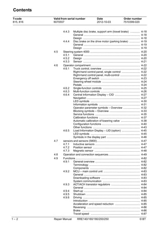 Toyota bt reflex rre200 reach forklift reach trucks service repair ...