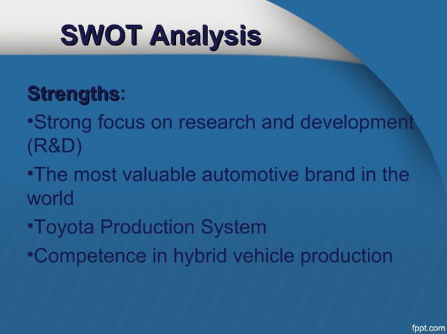Toyota case study | PPT | Automotive Industry | Industries