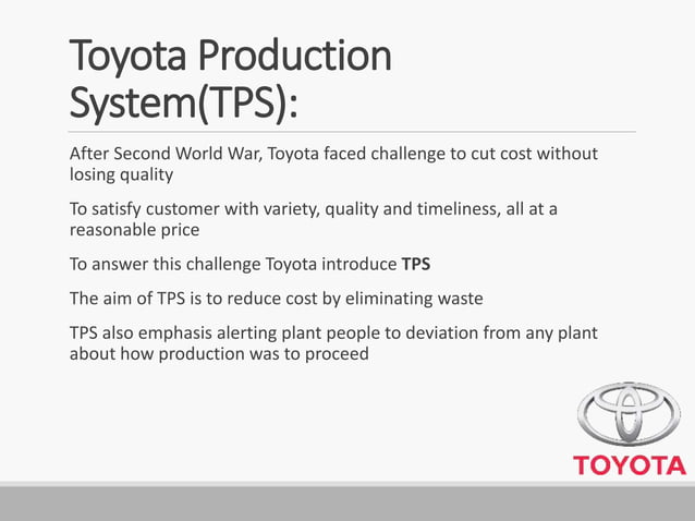 Toyota case study | PPTX | Manufacturing Industry | Industries