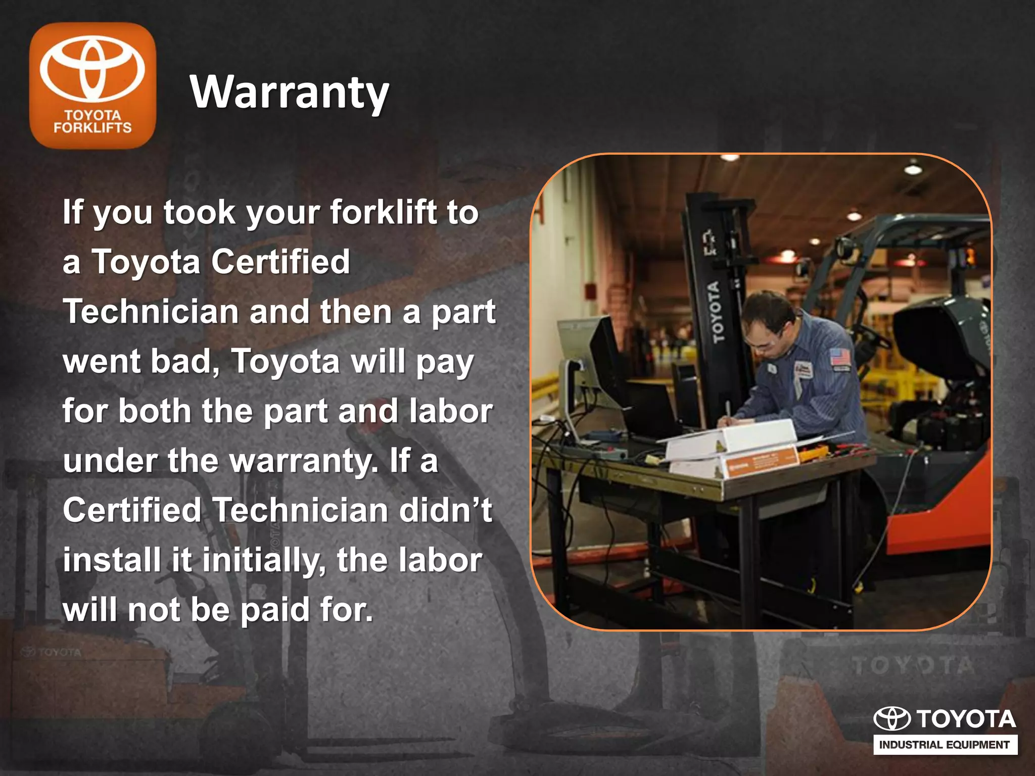 Toyota Forklift Certified Technicians | PPT