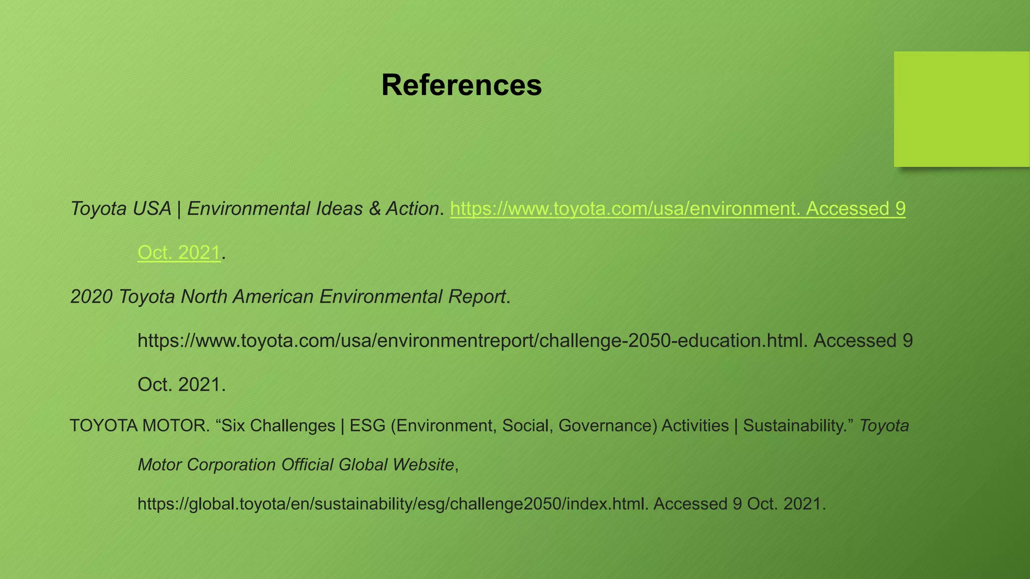 Toyota environmental challenge 2050 | PPT