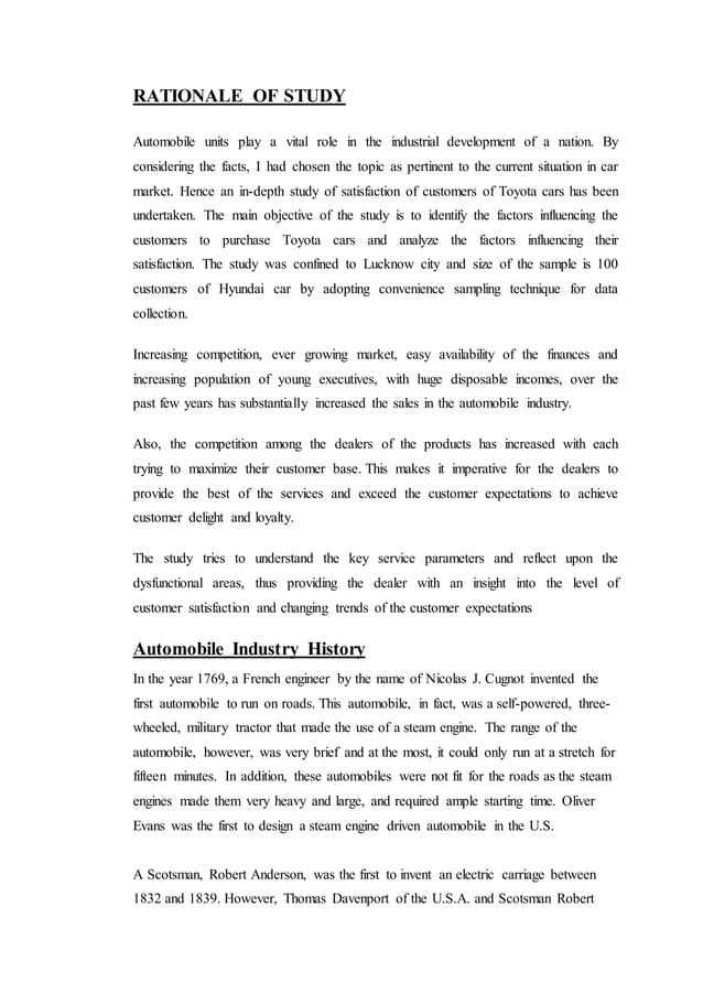 Customer Satisfaction of Toyota