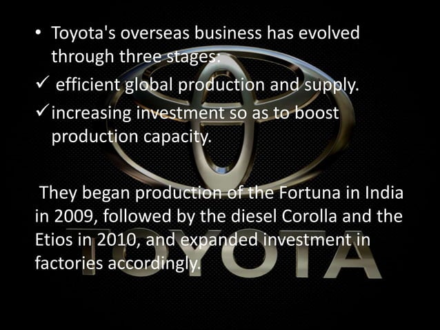 Toyota company presentation | PPTX | Automotive Industry | Industries