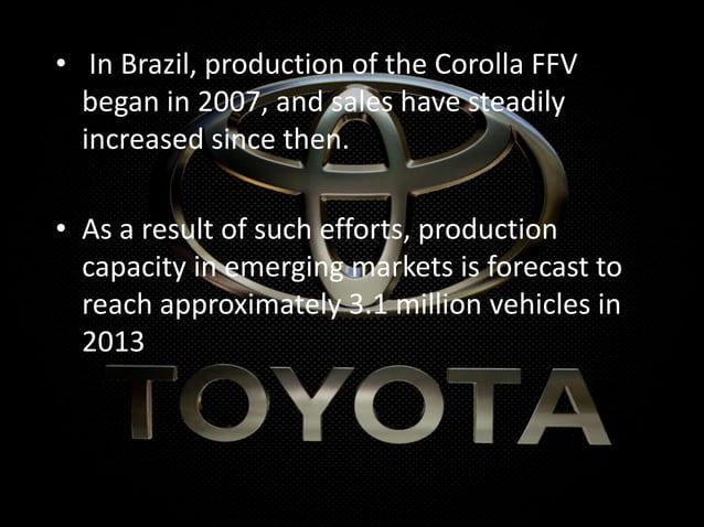 Toyota company presentation | PPTX | Automotive Industry | Industries