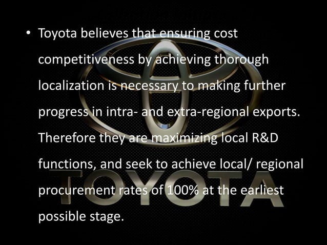 Toyota company presentation | PPTX | Automotive Industry | Industries
