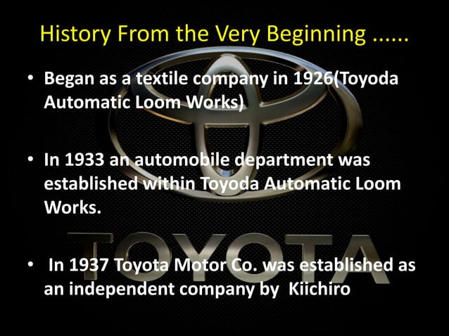 Toyota company presentation | PPTX | Automotive Industry | Industries