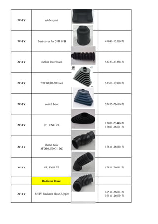 TOYOTA forklift parts list from ZEFENG factory | PDF