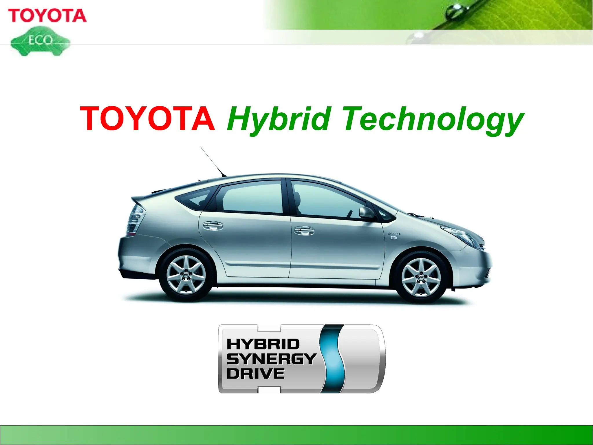 Toyota Hybrid (Toyota Prius) internal combustion engine and electric ...