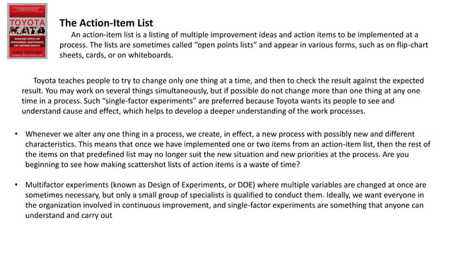 Toyota kata-Mike Rother | PPTX | Business | Business and Finance