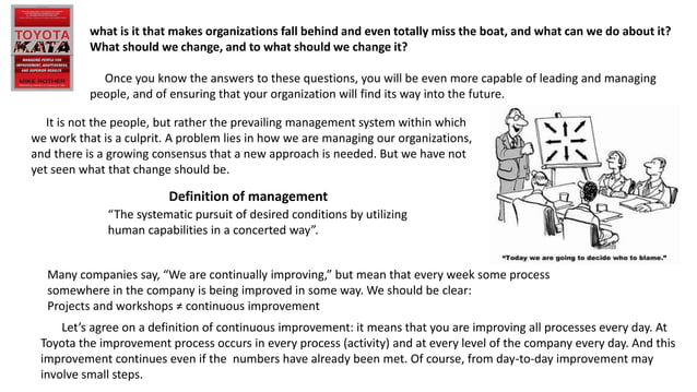 Toyota kata-Mike Rother | PPTX | Business | Business and Finance