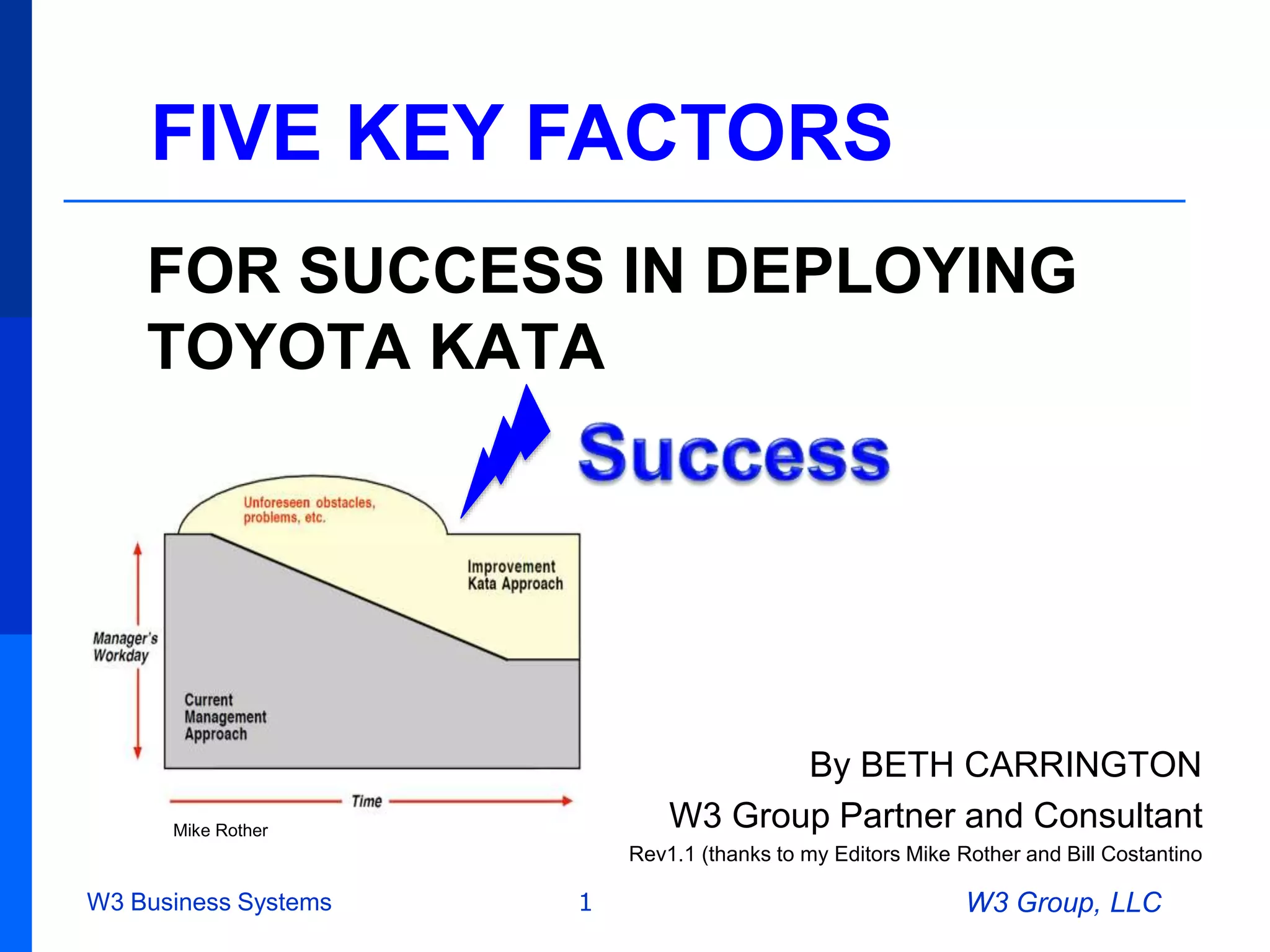 Toyota Kata 5 key Factors for Successful Advance Groups | PDF