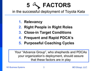 Toyota Kata 5 key Factors for Successful Advance Groups | PDF