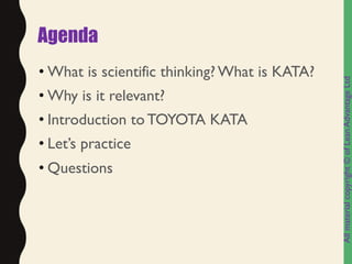 Scientific Thinking for Agile teams - TOYOTA KATA | PDF
