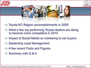 Toyota kc region dealer summit presentation | PPTX
