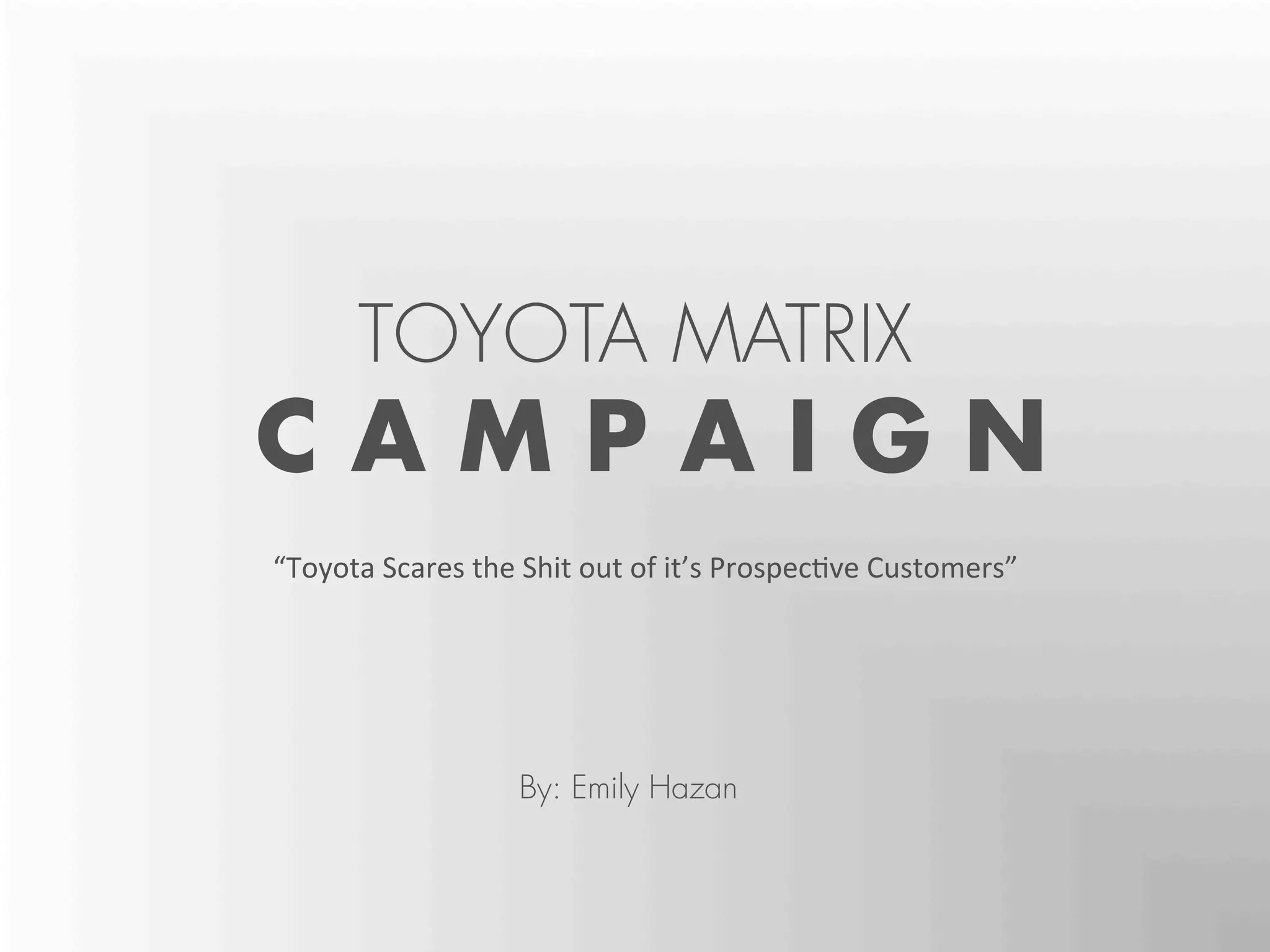 Toyota Matrix Campaign | PDF