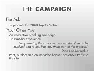 Toyota Matrix Campaign | PDF | Business | Business and Finance