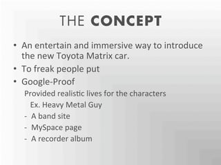 Toyota Matrix Campaign | PDF | Business | Business and Finance