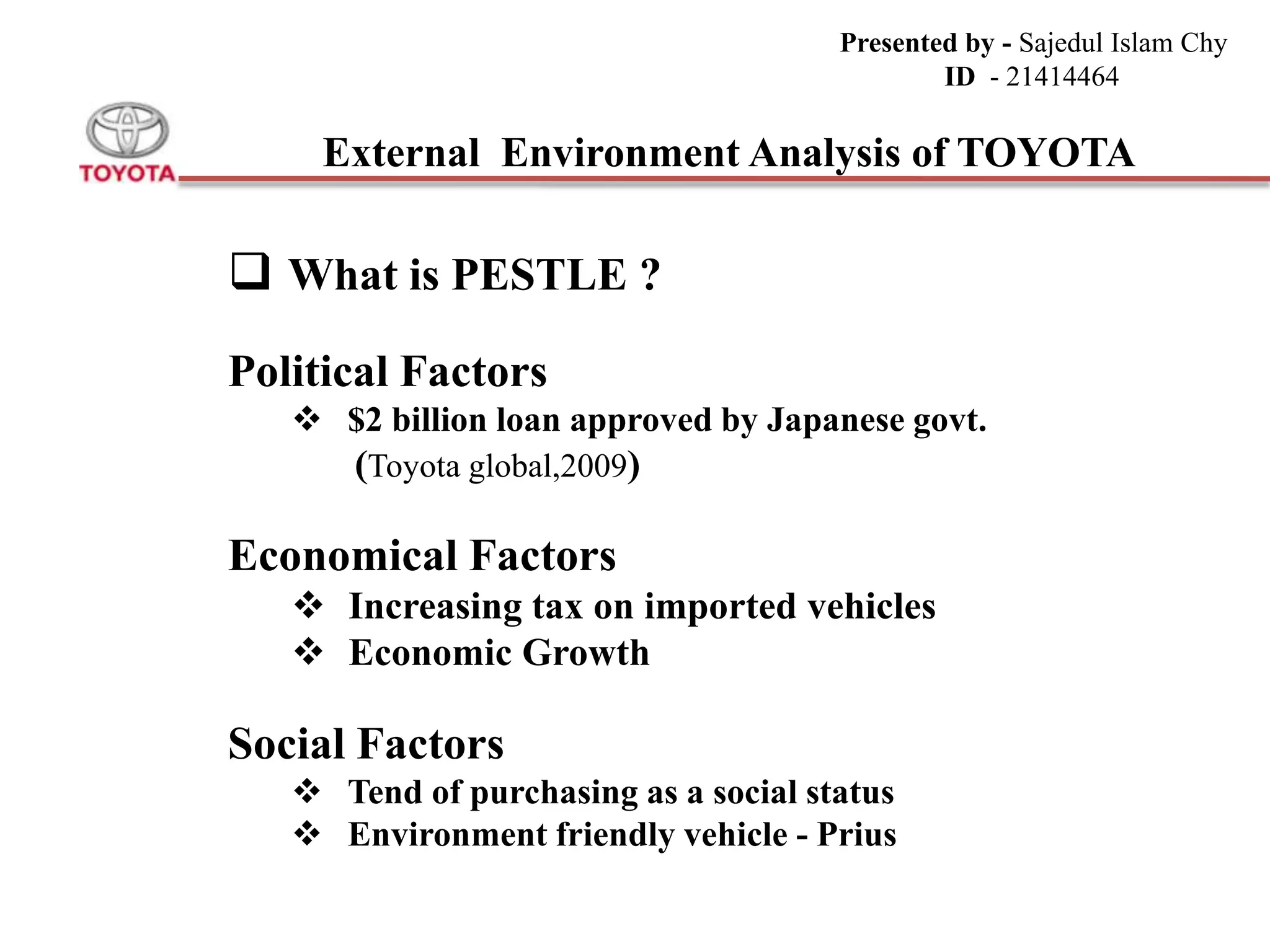 Toyota motor corporation | PPTX