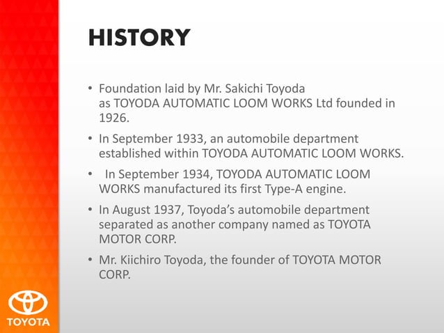 Toyota motor corporation | PPTX | Automotive Industry | Industries