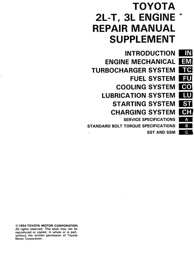 Toyota motor manual 2 lt | PDF