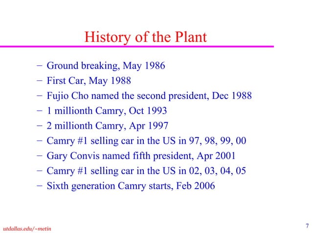 Toyota Motor Manufacturing (Tmm) | PPT