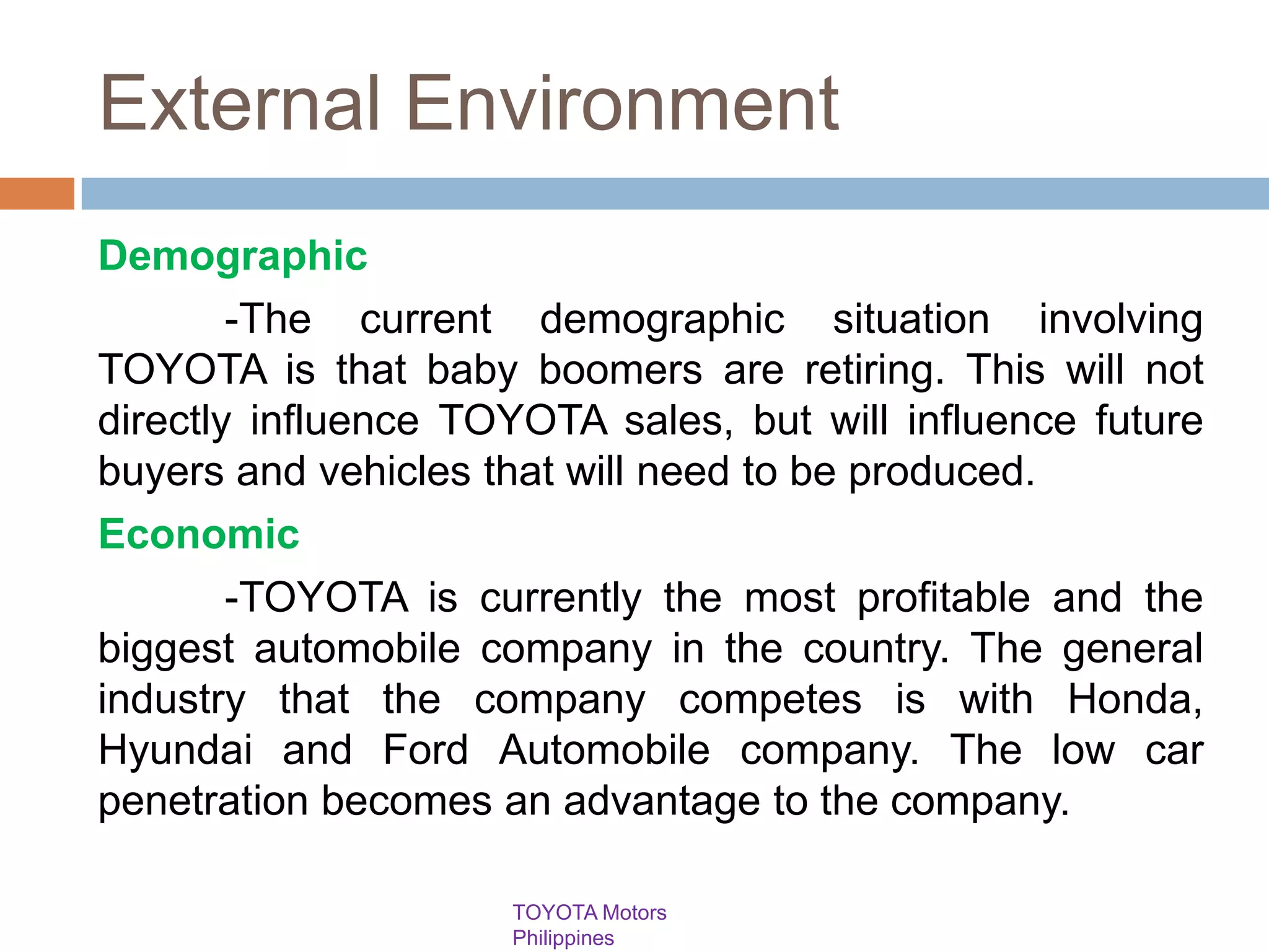 Toyota motors company-Industrial Analysis | PPTX | Automotive Industry ...