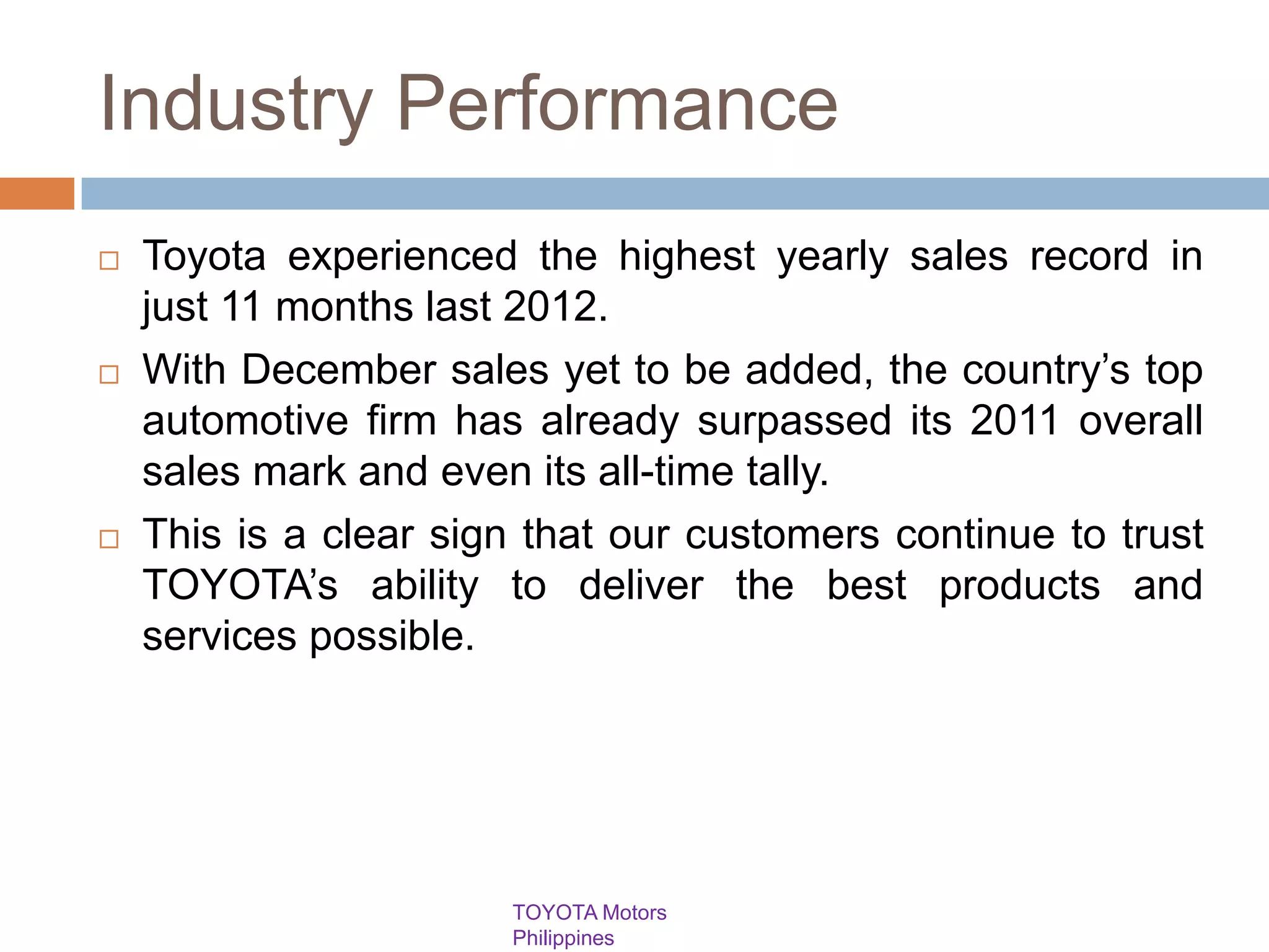 Toyota motors company-Industrial Analysis | PPTX | Automotive Industry ...