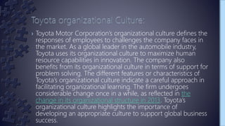 Toyota's organizational culture | PPTX