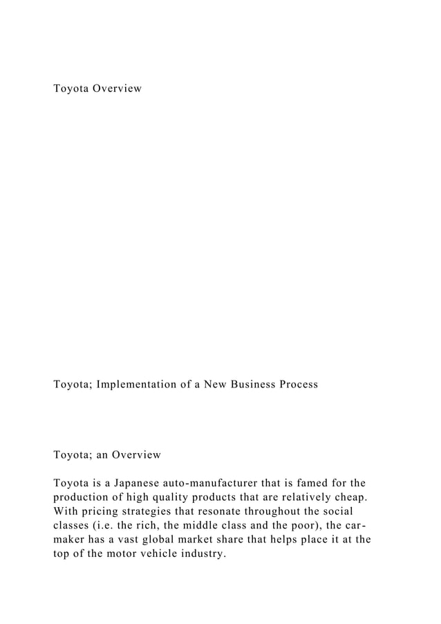 Toyota Overview Toyota; .docx