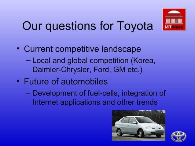 Toyota presentation | PPT | Automotive Industry | Industries
