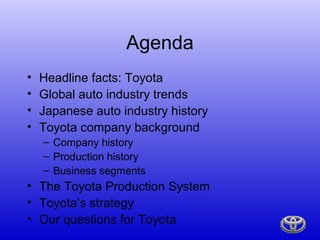 Toyota presentation | PPT | Automotive Industry | Industries