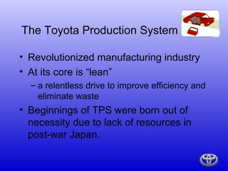 Toyota presentation | PPT | Automotive Industry | Industries