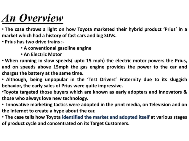 Toyota prius case study | PPSX