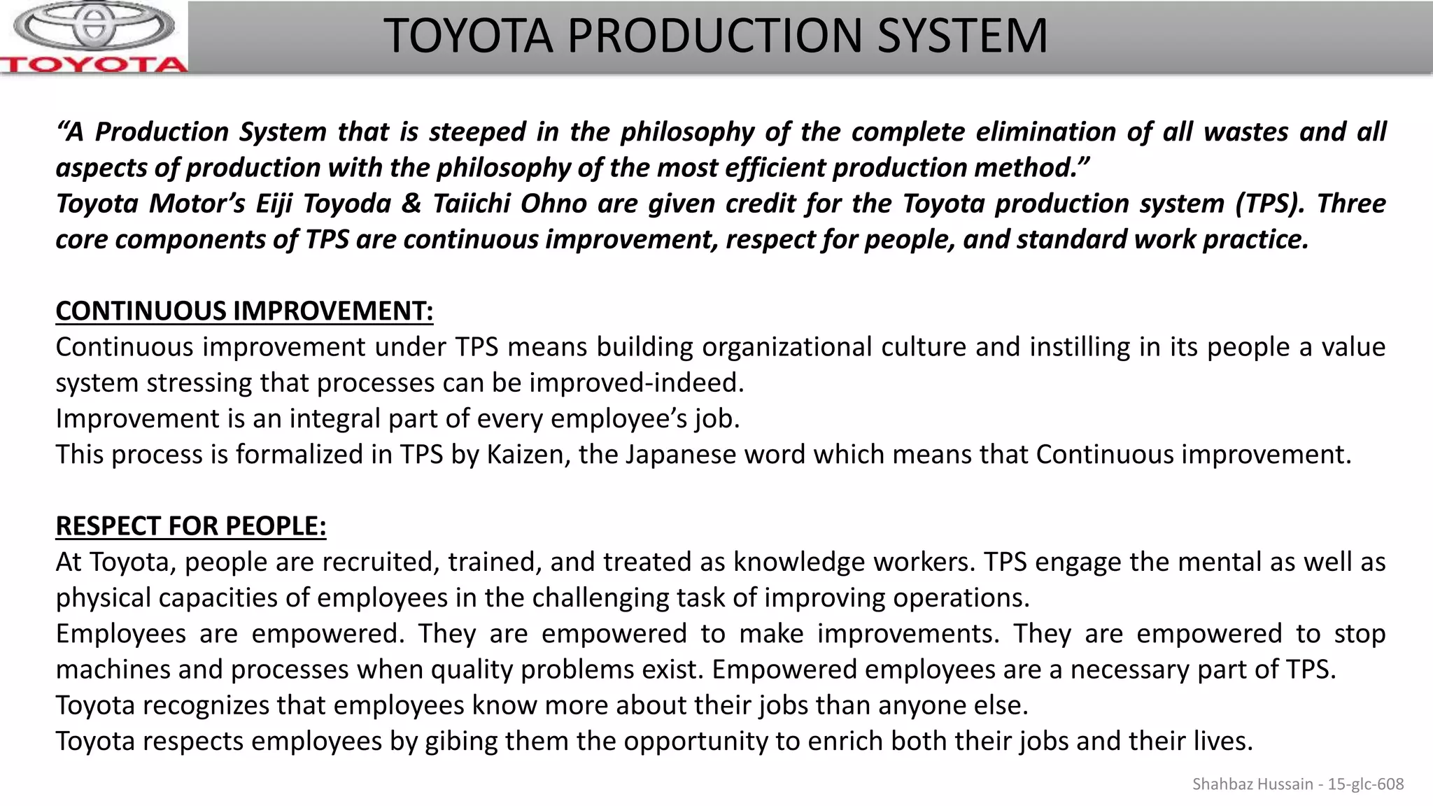 Toyota production system-JIT-Lean Operation | PPTX