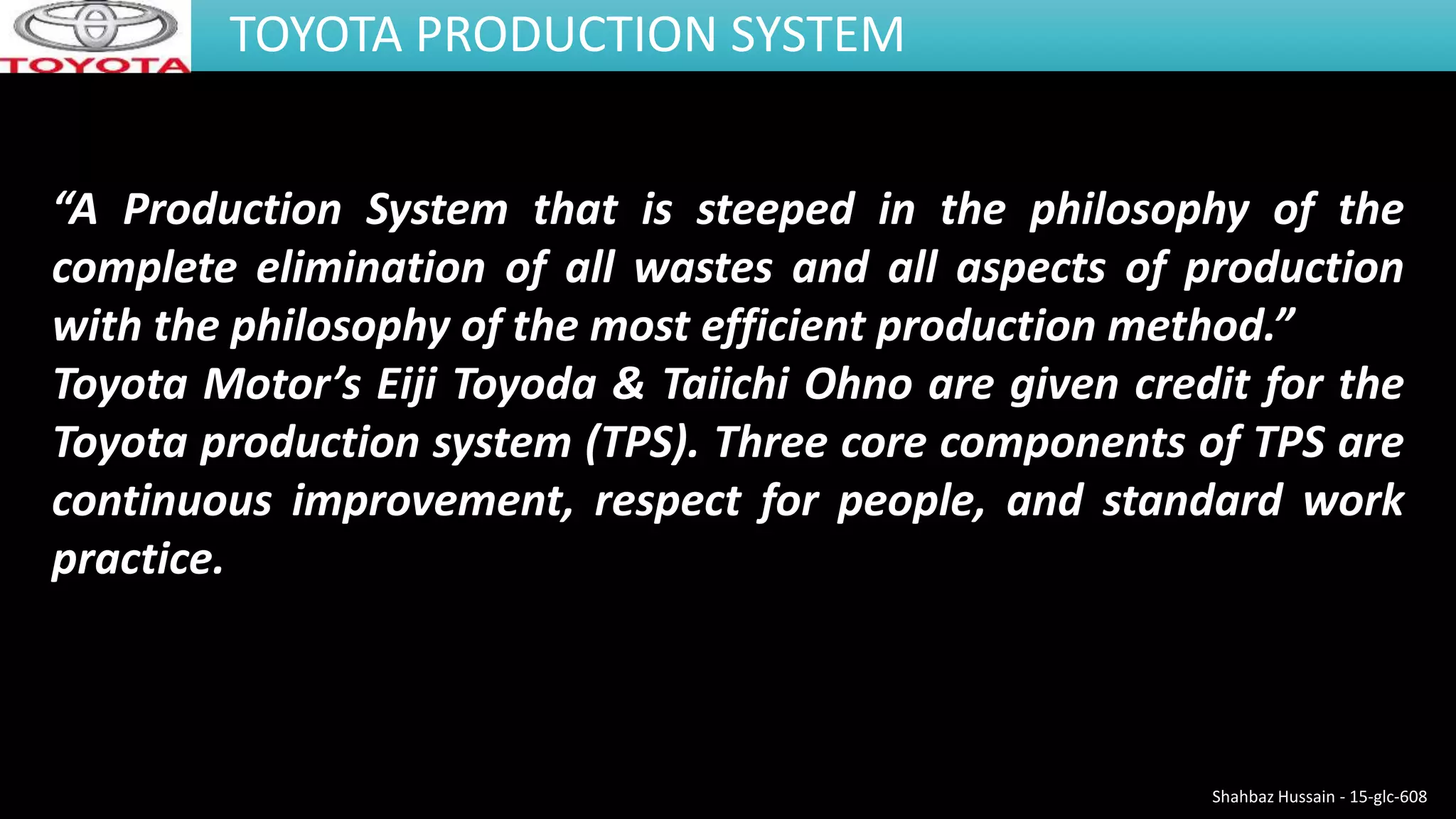 Toyota production system-Just in time-& Lean Operations | PPTX