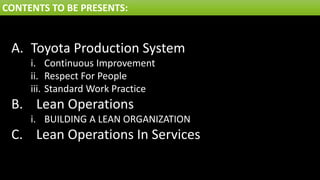 Toyota production system-Just in time-& Lean Operations | PPTX ...