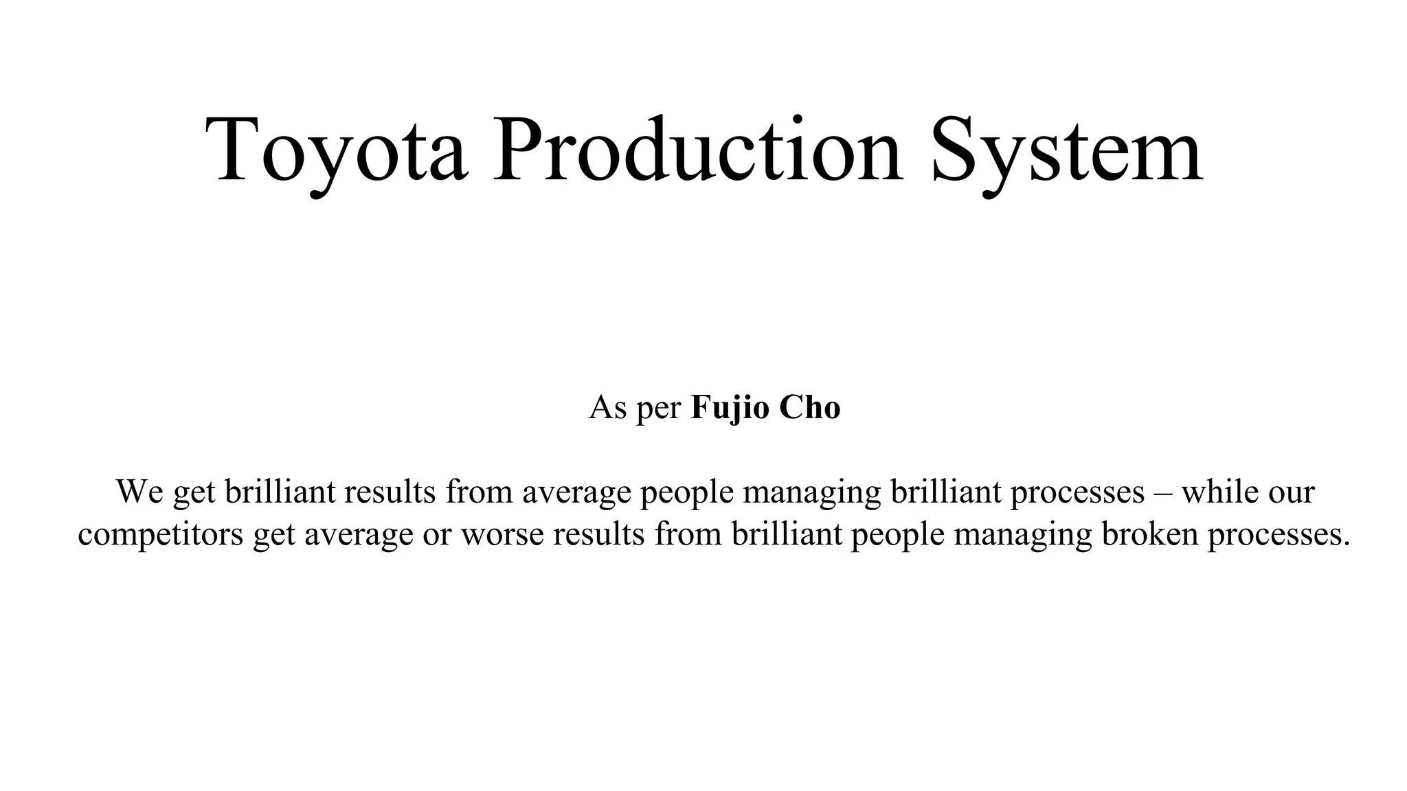 Toyota production system | PPTX