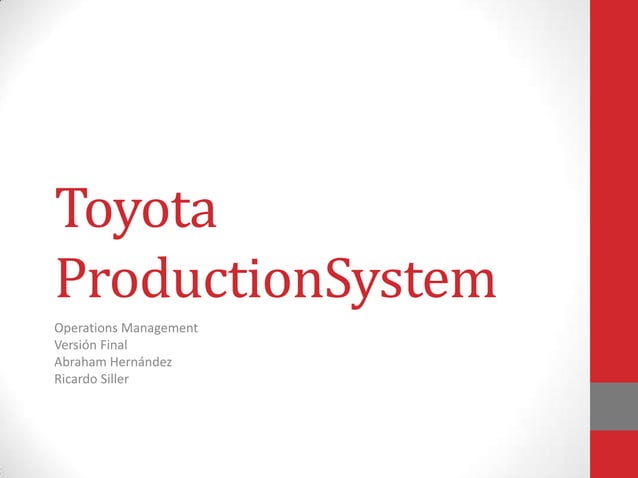 Toyota production system final | PPTX