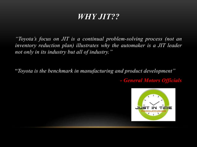 Toyota's jit revolution ppt | PPTX