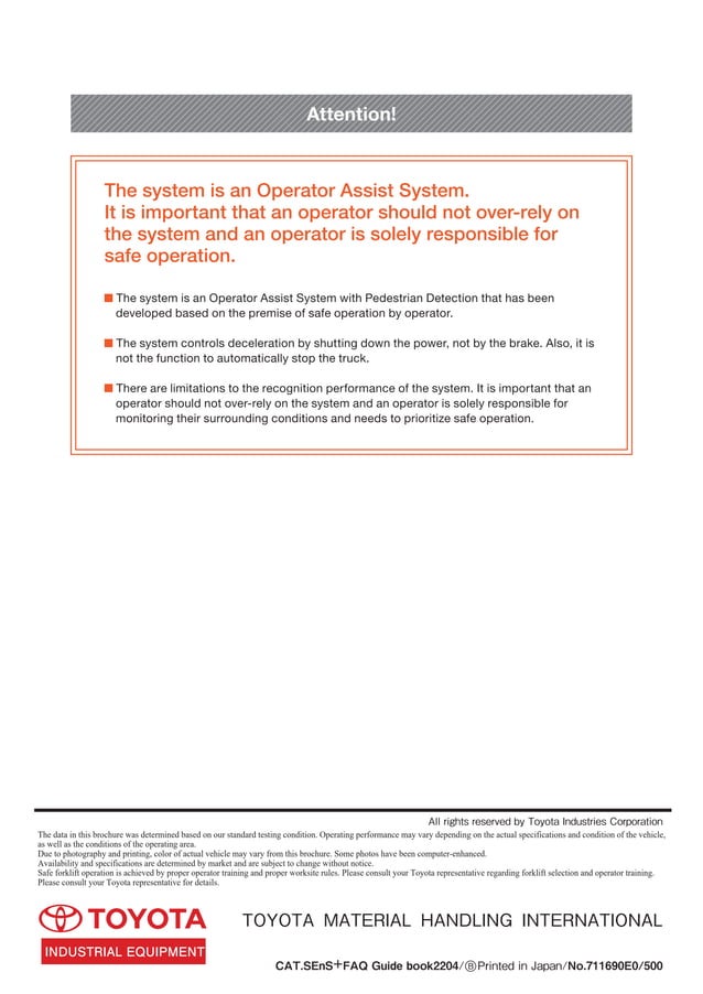 Toyota Smart Environment Sensor Plus Is an Operator-Assist System With ...