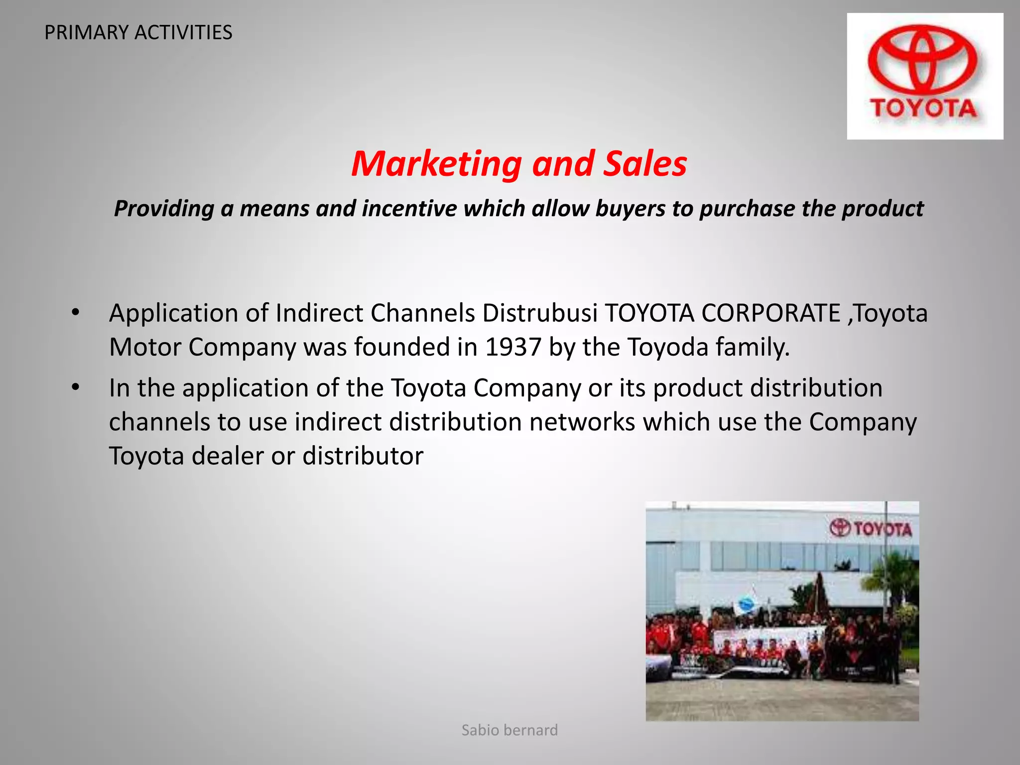 Supply Chain Management of TOYOTA.......case study by sabio bernard. | PPTX