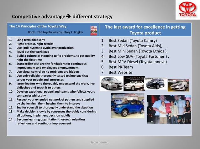 Supply Chain Management of TOYOTA.......case study by sabio bernard. | PPTX