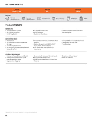 Toyota Walkie Reach Stacker Brochure and Spec Sheet | PDF