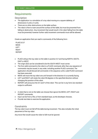 Toy robot simulator | PDF
