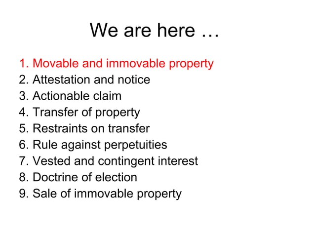 Topic 1. Movable and Immovable Property | PPT