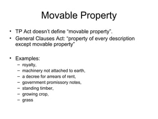 Topic 1. Movable and Immovable Property | PPT