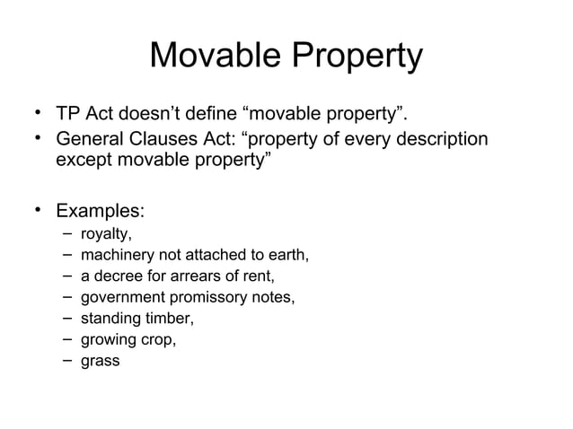 Topic 1. Movable and Immovable Property | PPT