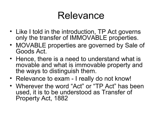 Topic 1. Movable and Immovable Property | PPT