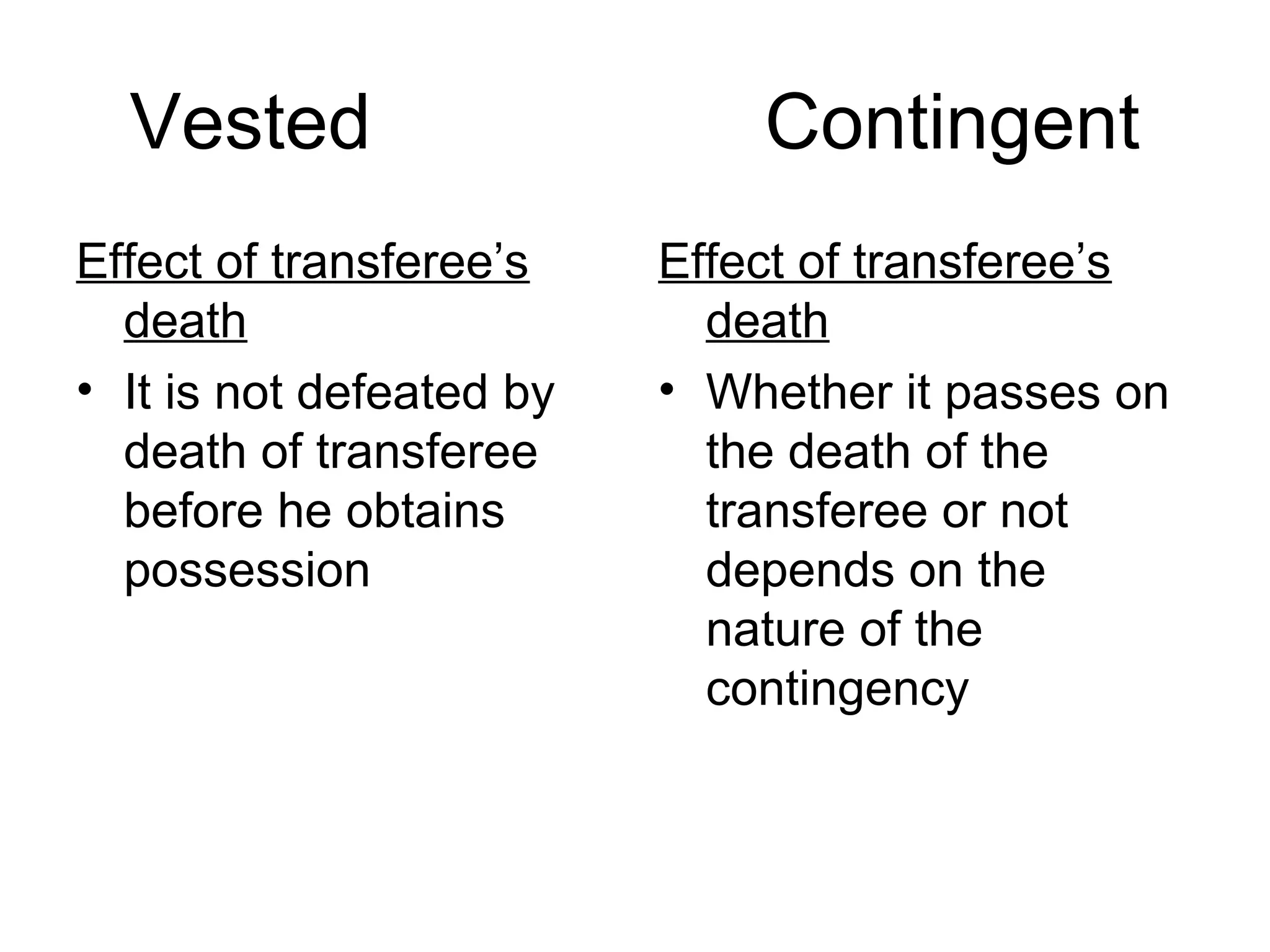Difference between vested and contingent interest | PPT